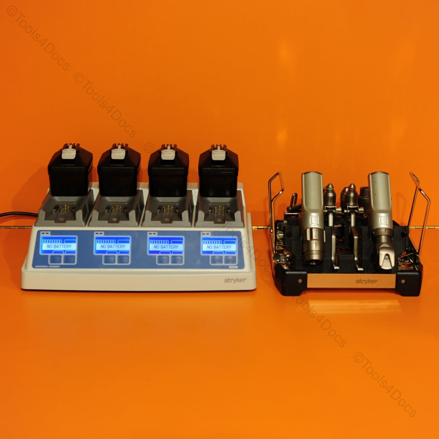 Stryker System 8 TWO Handpiece power set w/Charger, Batteries and Acce ...